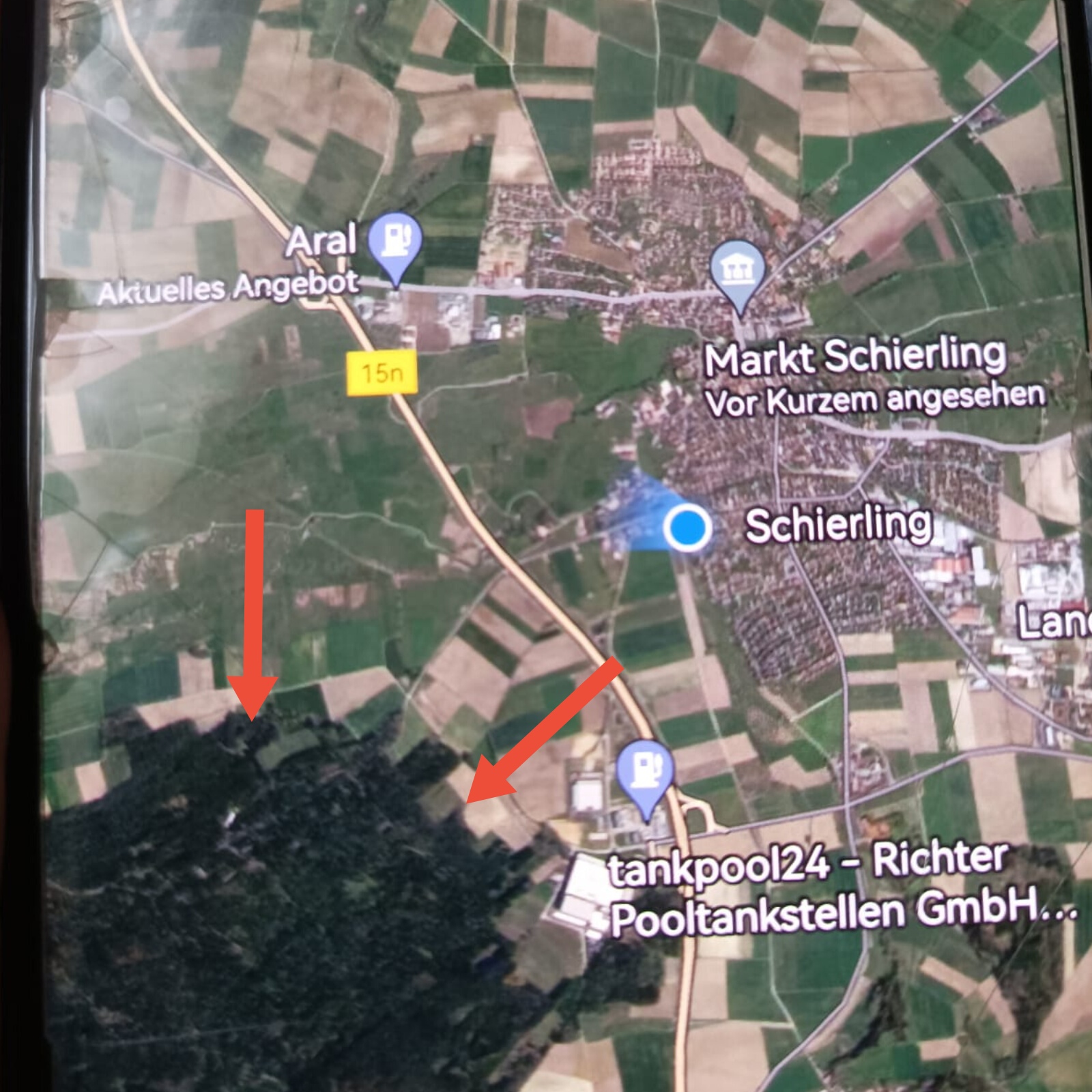 Luftbild Schierling (Google-Maps) - KEIN Gewerbegebiet im Muna-Wald ...